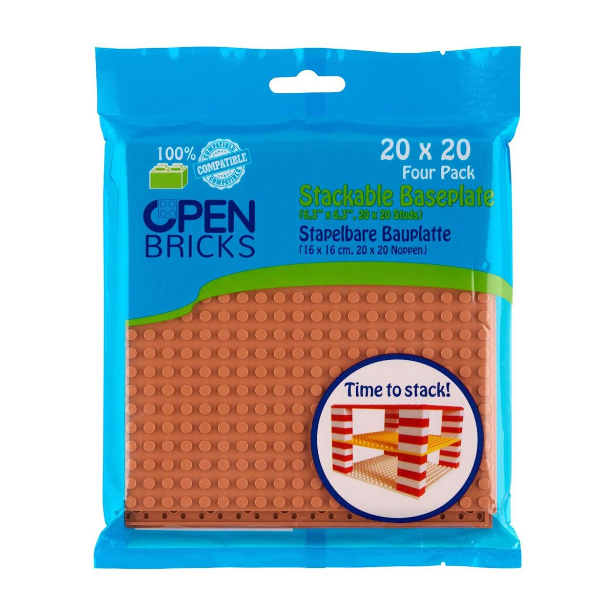 Set 2 Placi compatibile Lego, maro, 20x20 cm - eMAG.ro