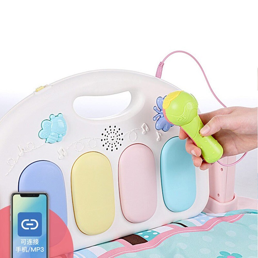 Saltea bebe cu pian, telecomanda, microfon si mufa MP3, verde - eMAG.ro