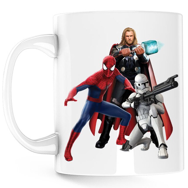 Чаша Star Wars Spiderman Thor Marvel Clone Trooper, Бял, 330 мл - eMAG.bg