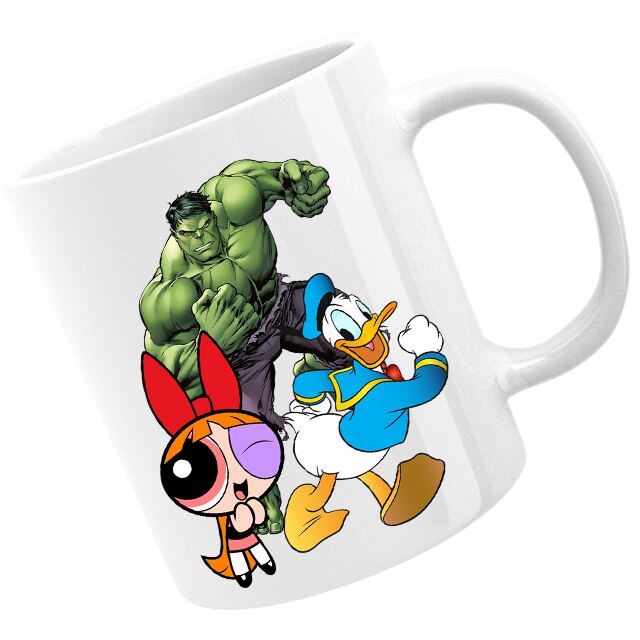 Bögre Hulk Marvel Donald Duck Powerpuff Girls, Fehér, 330 ml - eMAG.hu