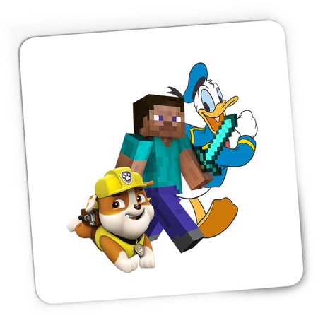 Egérpad Gaming Minecraft Paw Power Donald kacsa Steve játékmenet, 21x19 ...