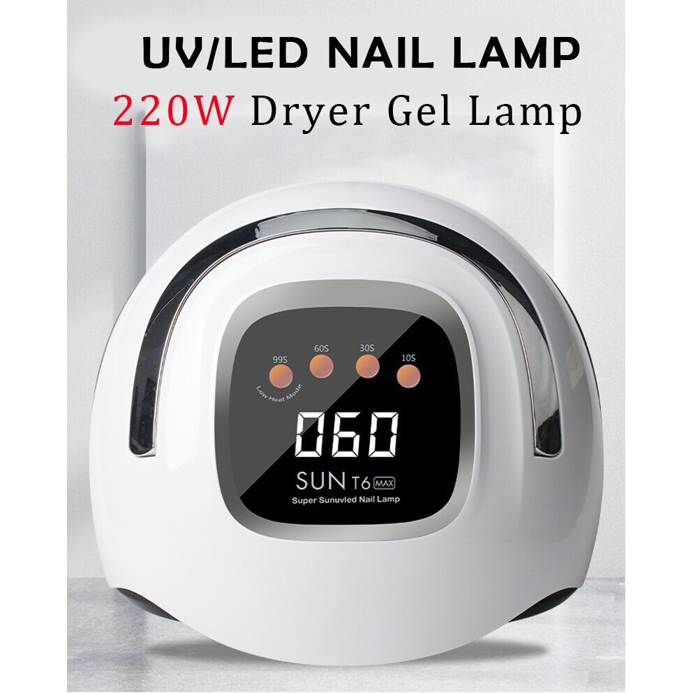 Лампа за маникюр и педикюр Sun T6 Max, 220W, 57 LED светлини, 4 таймера ...