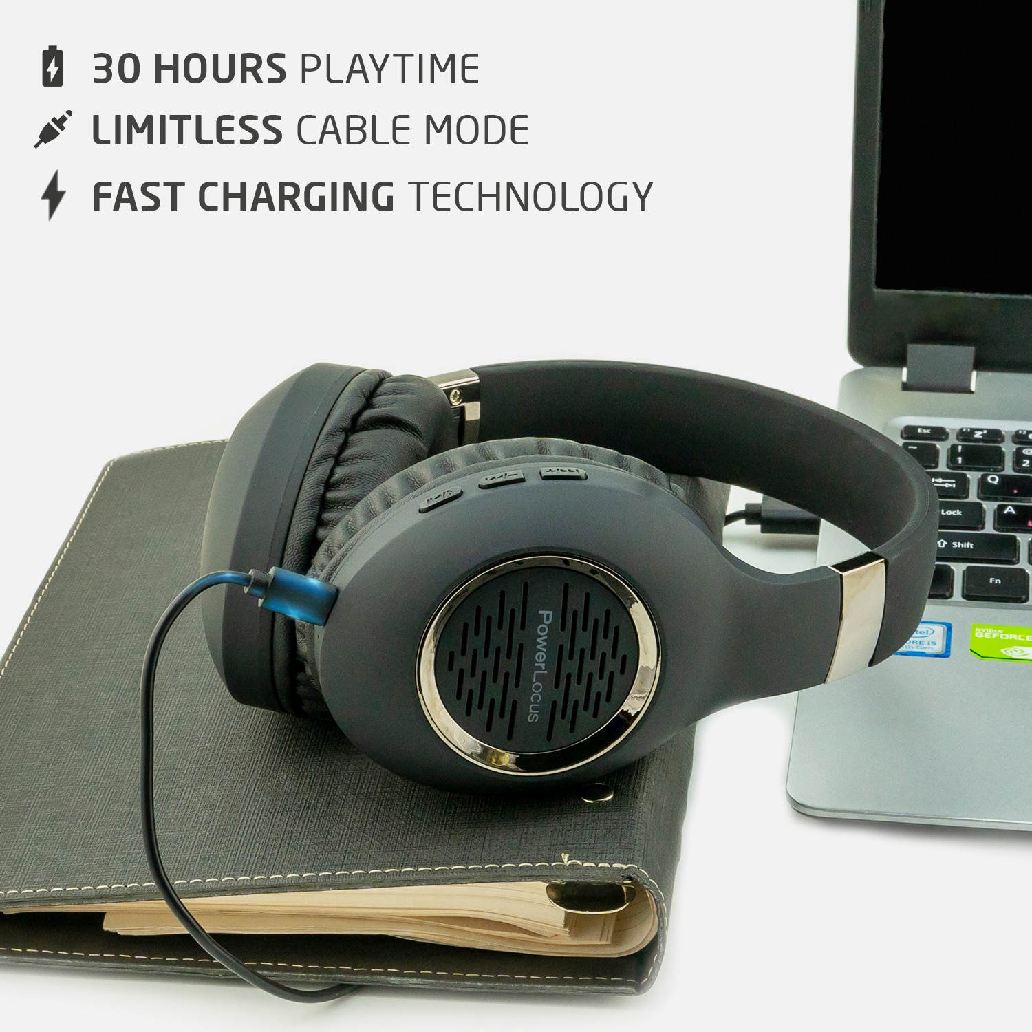 Casti Audio Wireless PowerLocus P4, Active Noise Cancelling, HD Voice ...