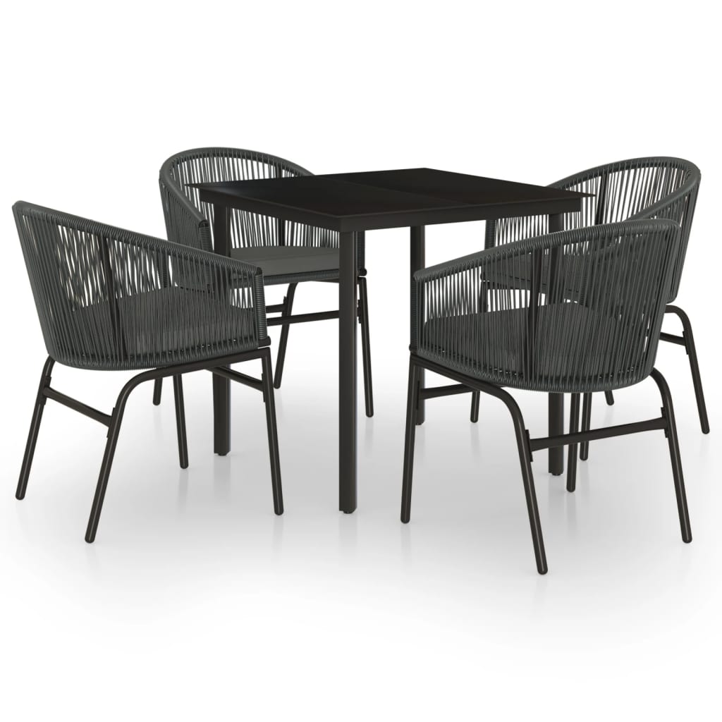 Set mobilier pentru gradina, 5 piese, Modern, antracit, Confortabil ...