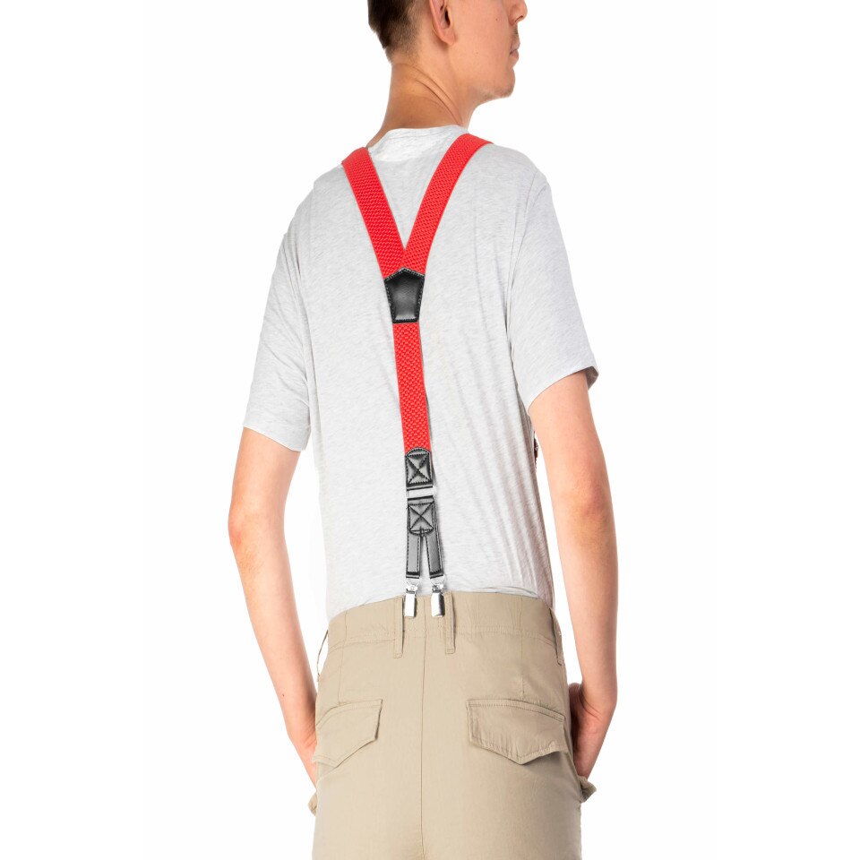 Bretele pantaloni pentru barbati, neon portocaliu, SZEL-26-22 - eMAG.ro