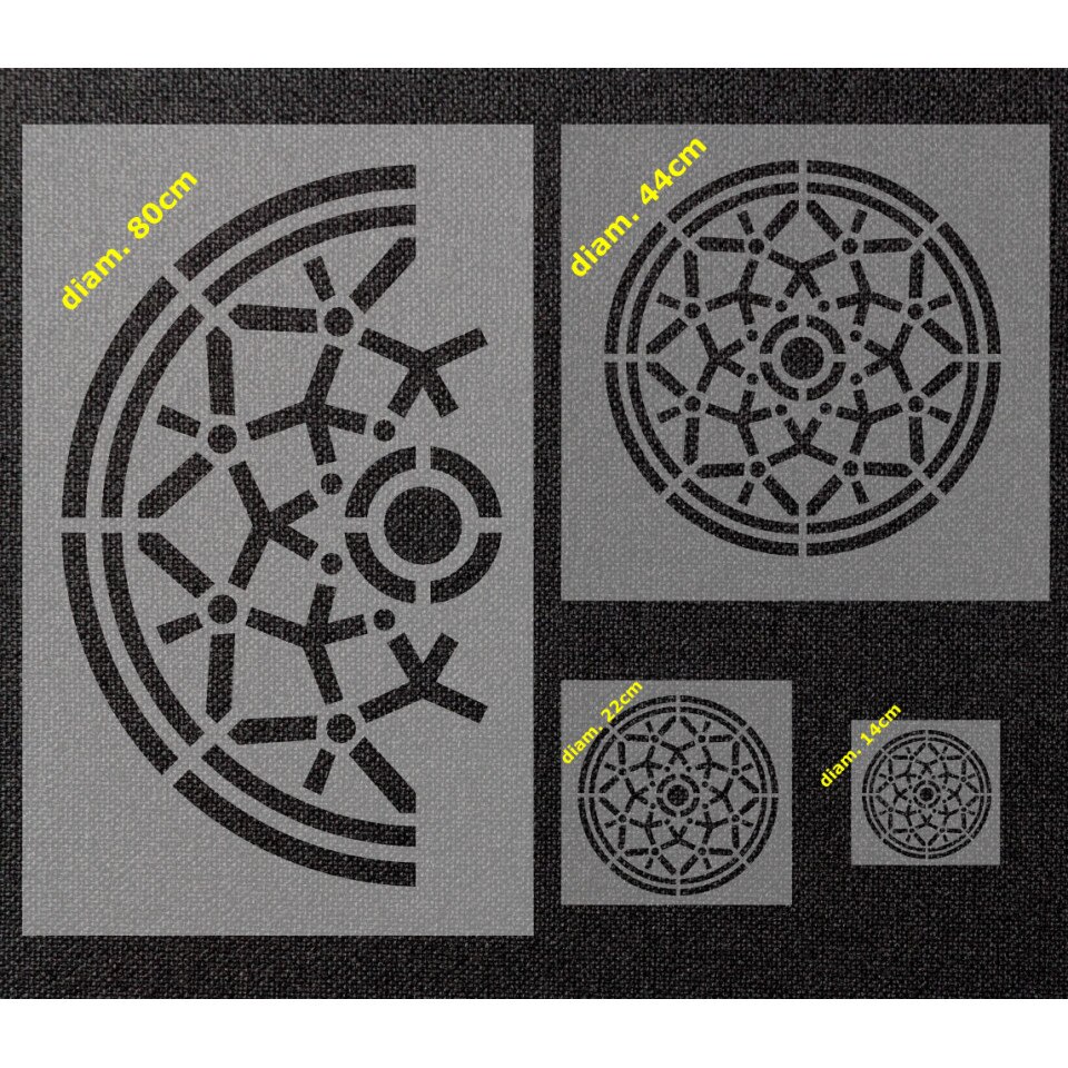 Set 4 Sabloane Aura Mandala, diametre 80cm, 44cm, 22cm si 14cm - SP166 ...