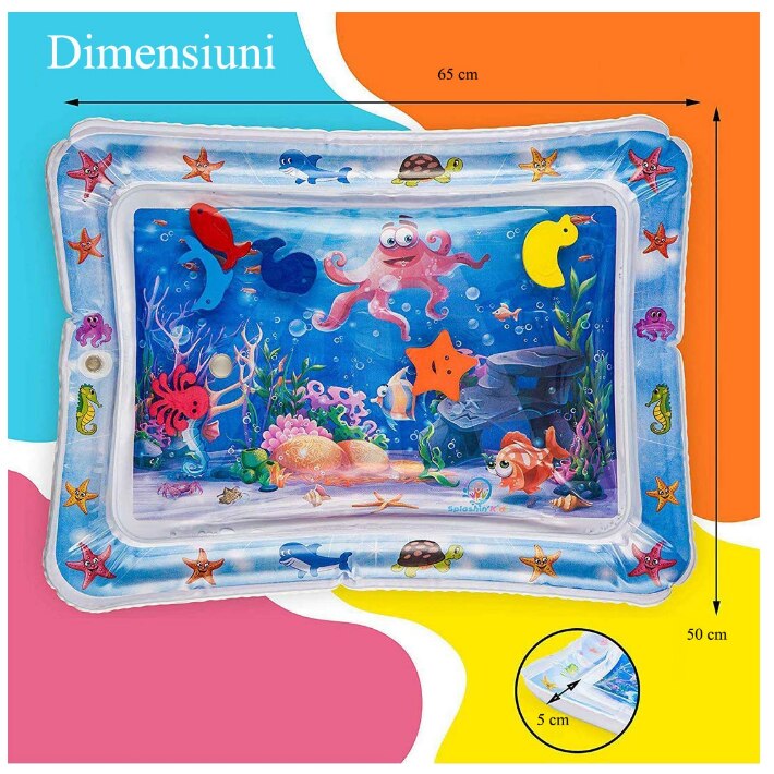Saltea cu apa copii, PVC, 66x50x5 cm, Multicolor - eMAG.ro