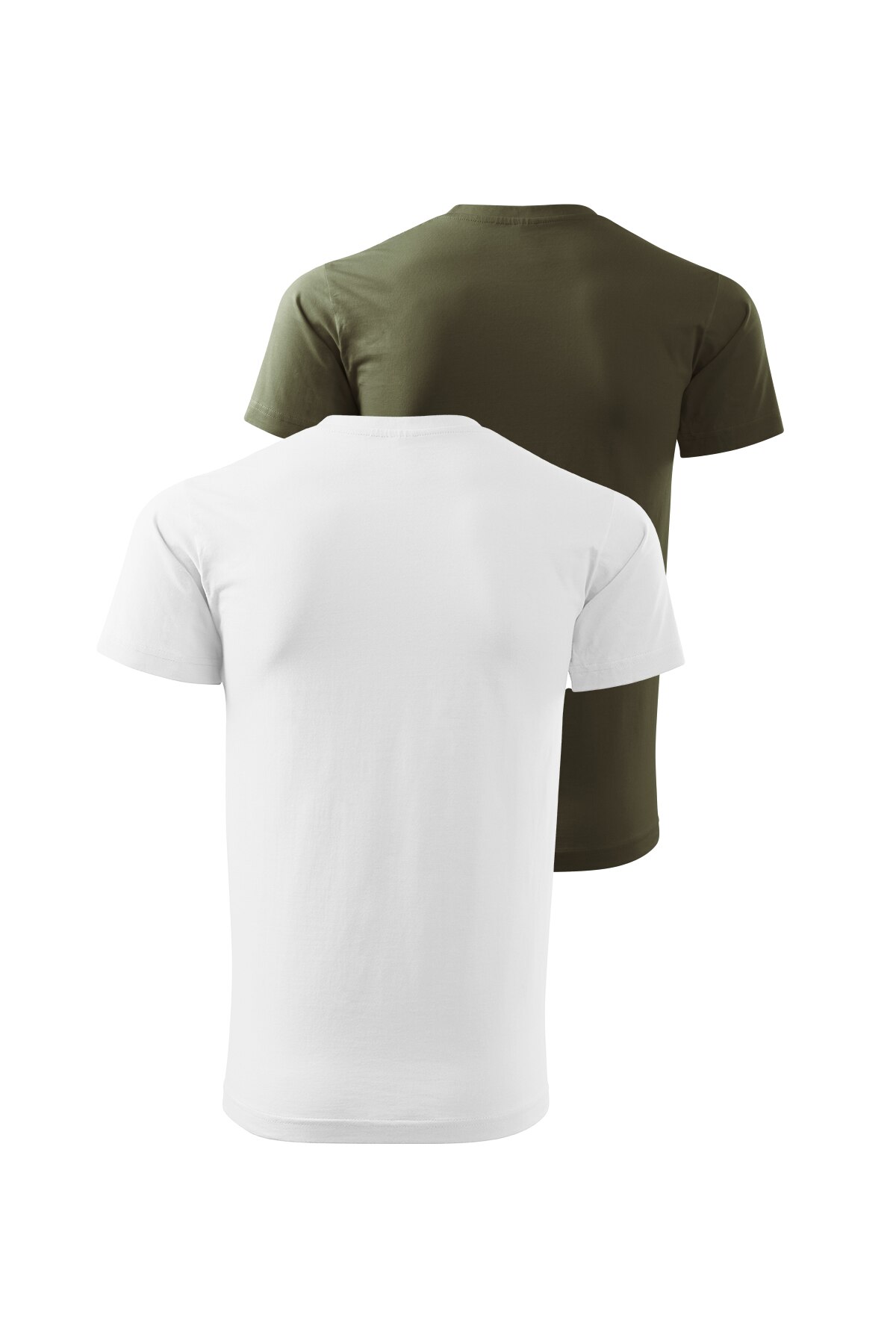 Set 2 tricouri de barbati, Malfini, Bassic New, M, Alb/Military - eMAG.ro