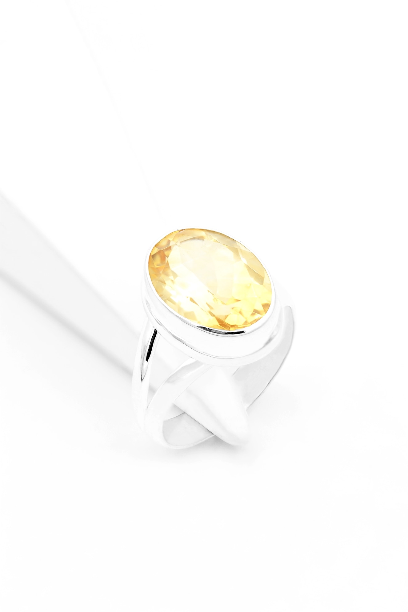 Inel din Argint 925 cu Piatra Citrin Fatetat - eMAG.ro