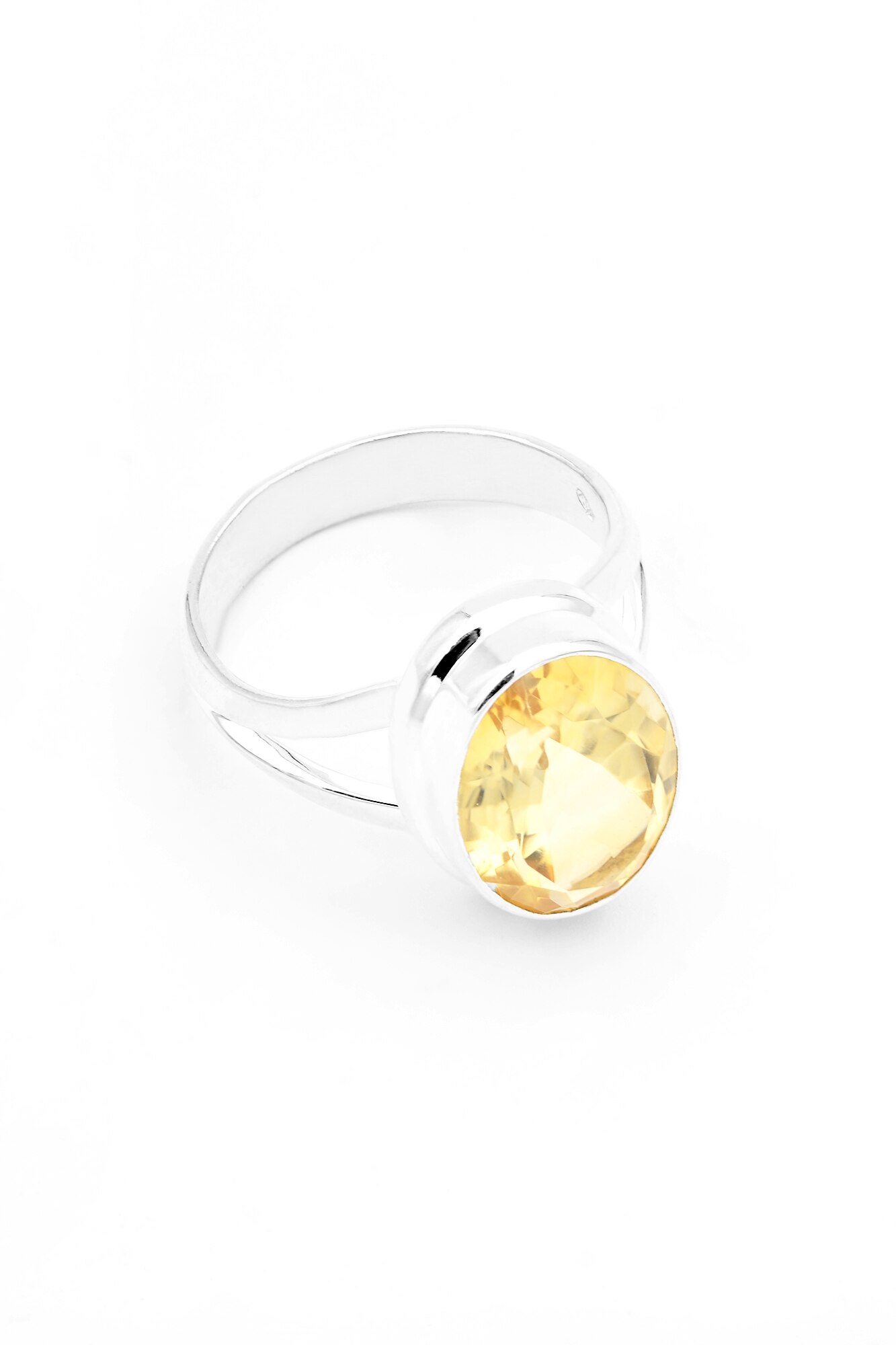 Inel din Argint 925 cu Piatra Citrin Fatetat - eMAG.ro