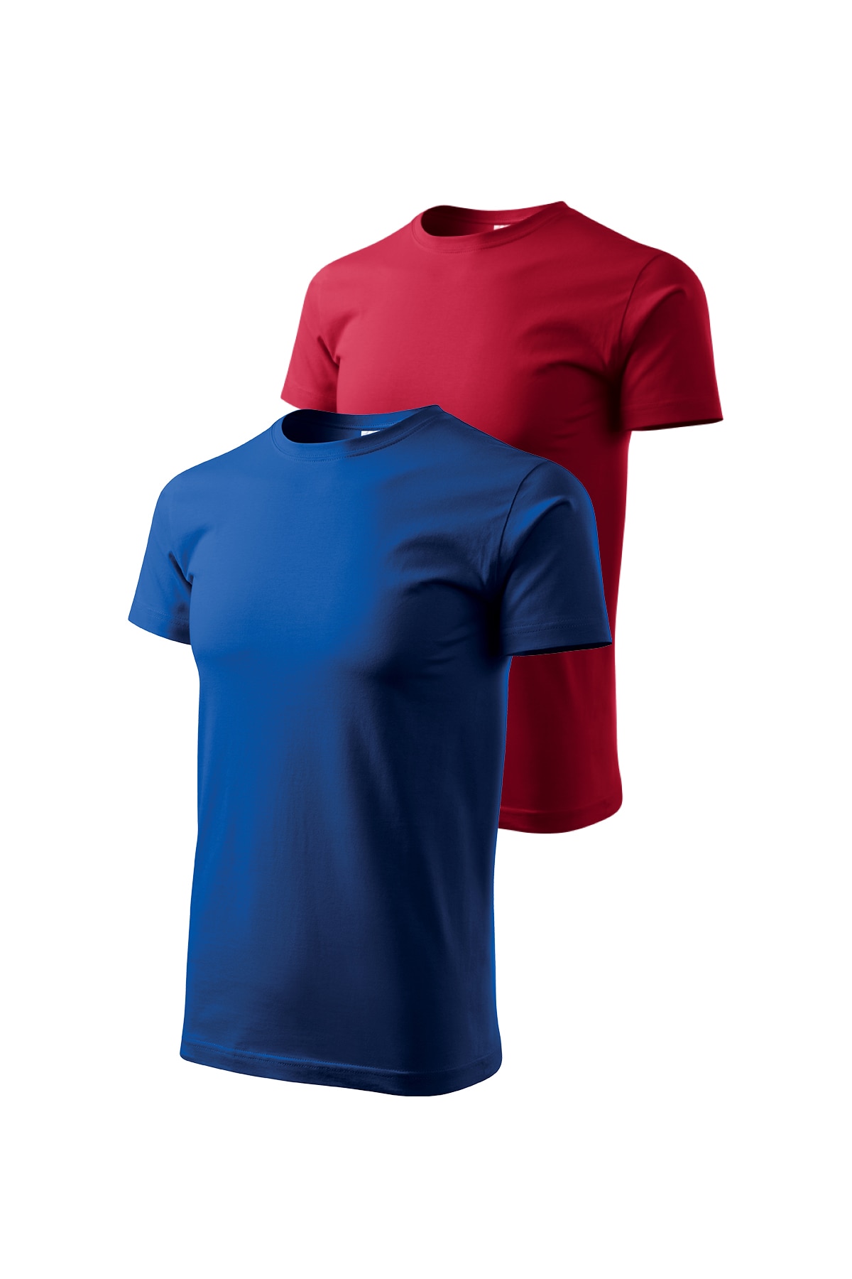 Set 2 tricouri de barbati, Malfini, Bassic New, XS, Albastru regal/Rosu ...