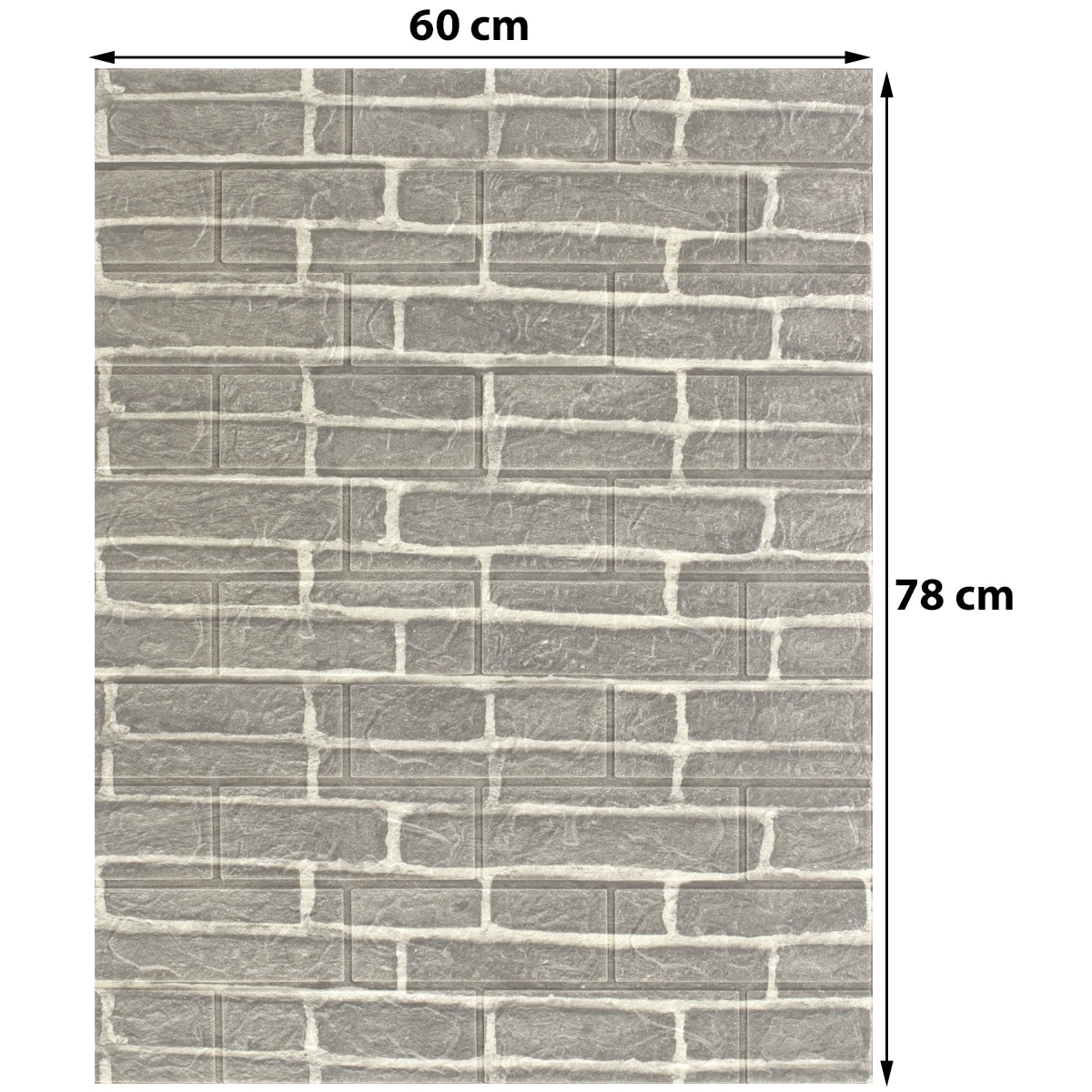 Set 10 x panouri tapet 3D, Brak, Polietilena, 78 x 60cm, Model caramida ...