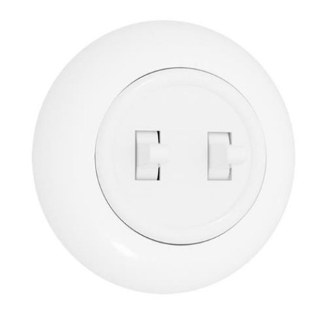 Intrerupator dublu retro vintage rotund alb 230V 10A - eMAG.ro