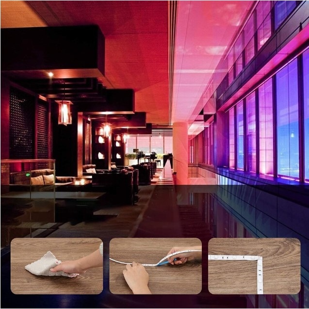 Комплект LED ленти 10 метра, управление с телефон, промяна на цвета в ...