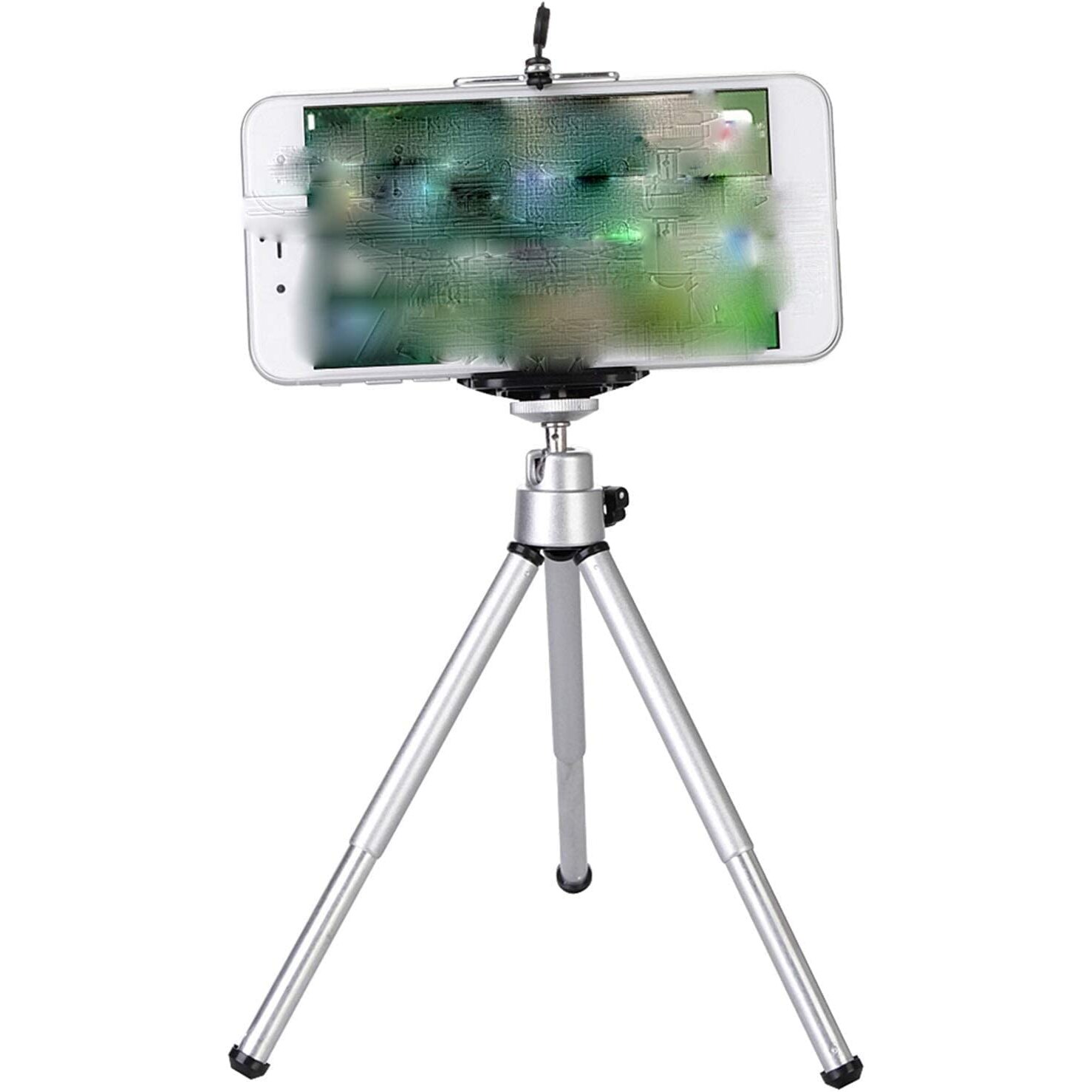 Suport telefon, Trepied 2 in 1, metalic, 5 pozitii, extindere pana la ...
