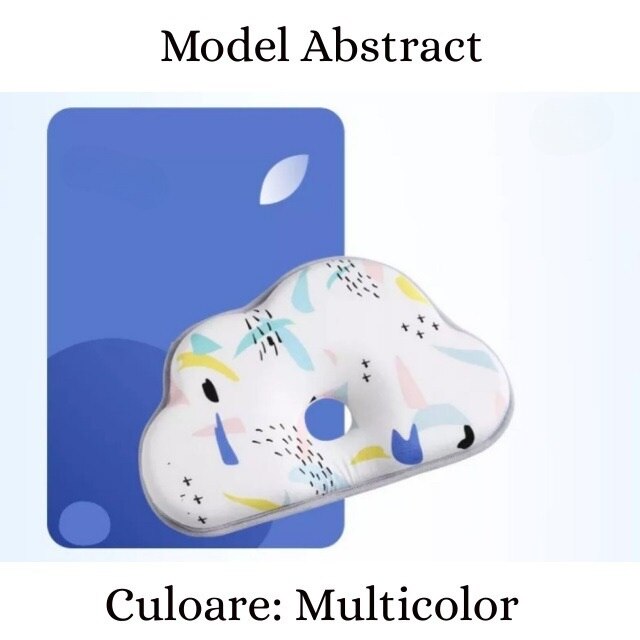 Pernuta speciala pentru cap bebelus, model Abstract, Multicolor - eMAG.ro