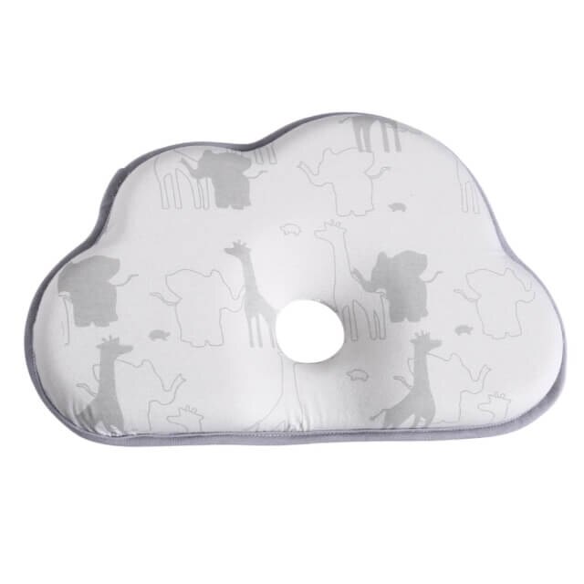 Pernuta speciala pentru cap bebelus, model Animal, Alb/Gri - eMAG.ro