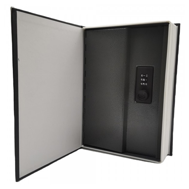 Seif metalic secret cu cifru Booksafe 180x115x55 mm negru, Plus Safe ...
