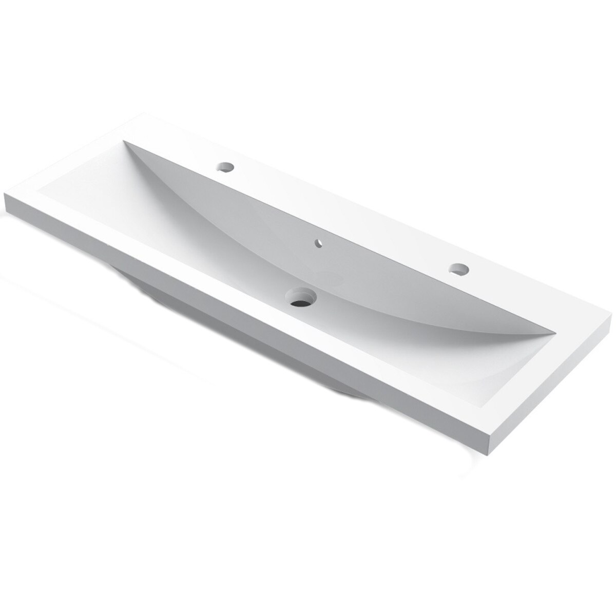 Lavoar dublu Fabio, compozit mineral, montaj incastrat, 100x36 cm - eMAG.ro