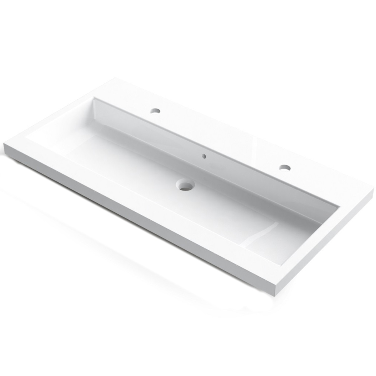 Lavoar dublu Eva, compozit mineral, montaj incastrat, 100x51 cm - eMAG.ro