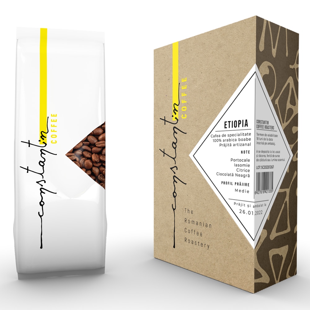 Cafea Boabe, 100% Arabica, Specialty Etiopia, Constantin Coffee, 250g ...