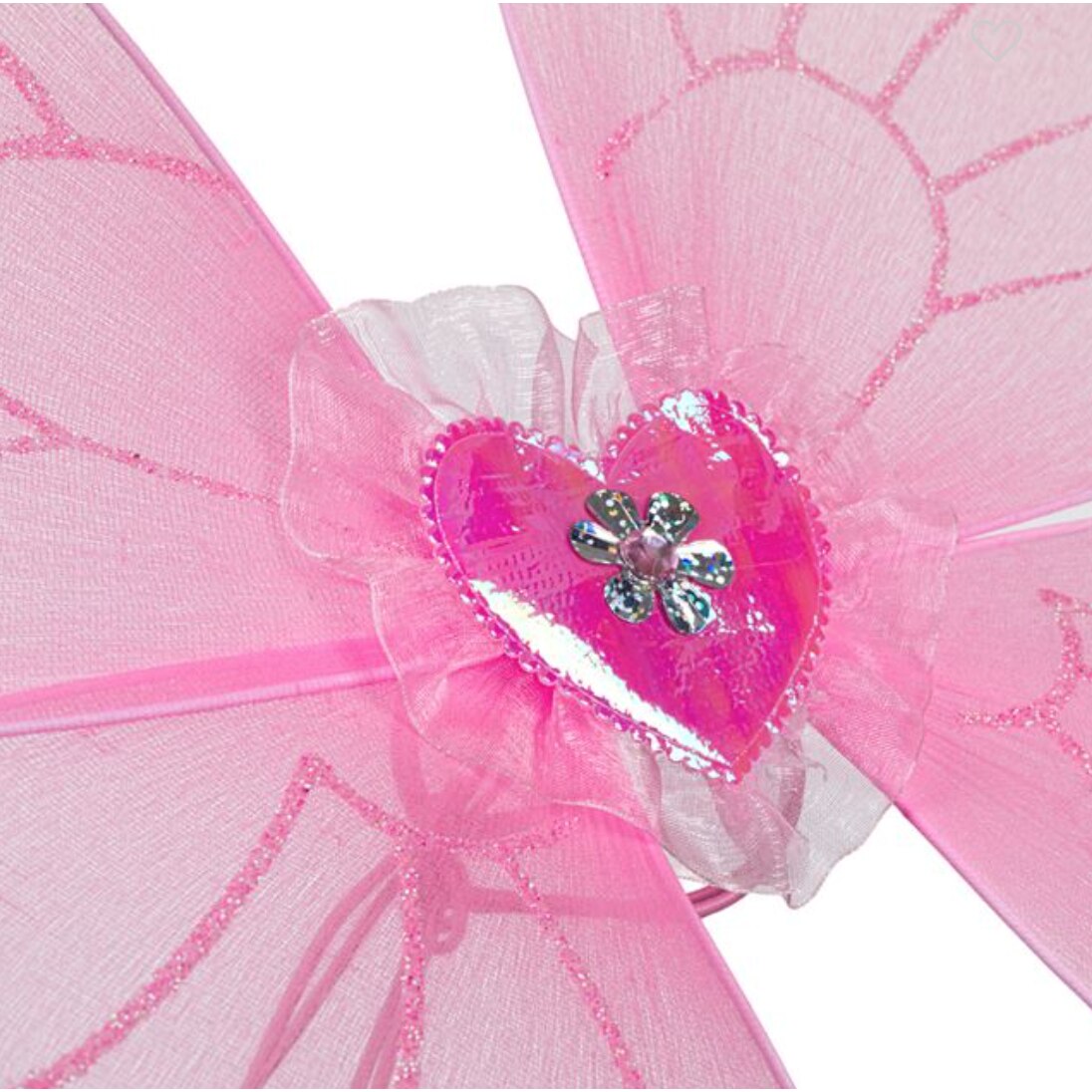 Aripi de fluture roz pentru carnaval, serbare, bal, cu inimioara, 50 cm ...