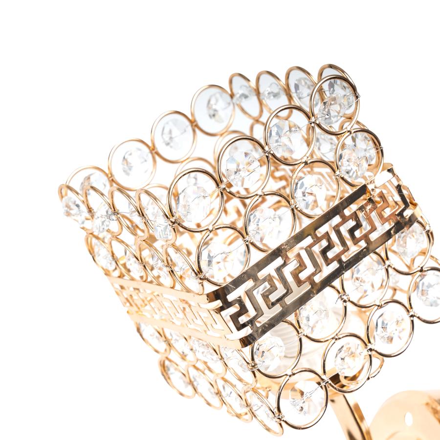 Aplica Catrina Cristal, 1*E27, Patrata, Auriu - eMAG.ro