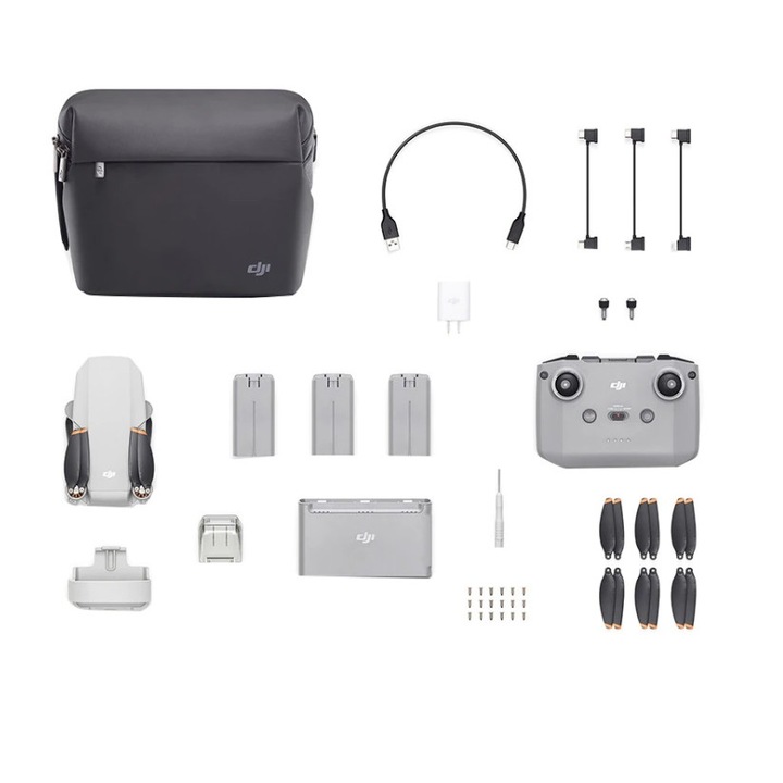 Kit drona DJI Mavic Mini 2 Fly More Combo, 4K 30, 12MP Gimbal 3 axe ...