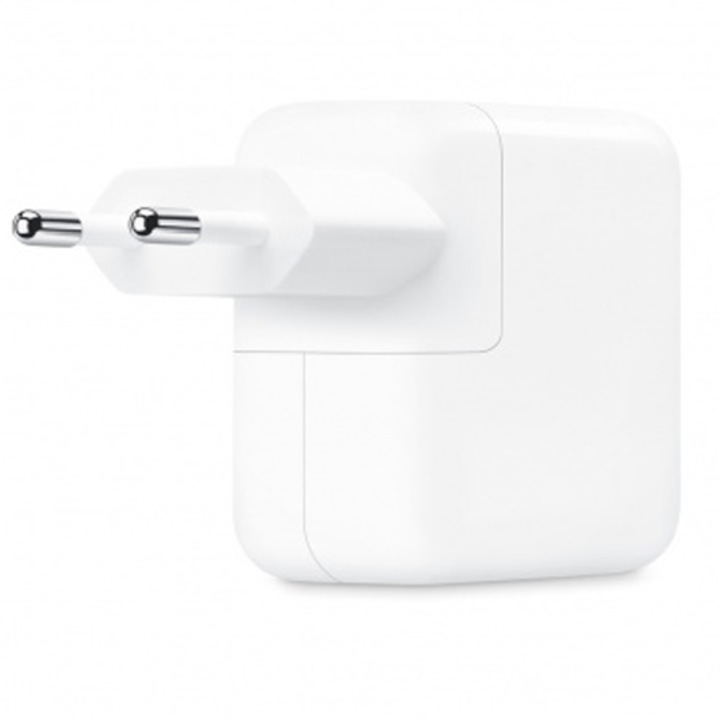Incarcator Apple Power Adapter, Dual USB-C, 35W, White - eMAG.ro