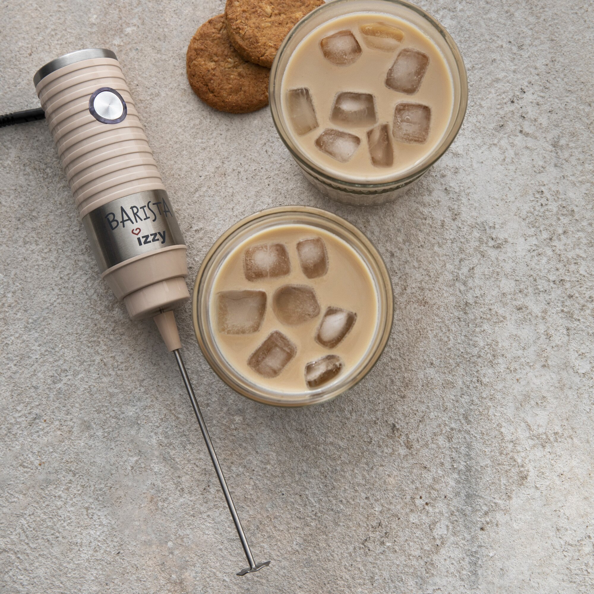 Mixer pentru bauturi Izzy, Barista, maner ergonomic, 30 W, crem - eMAG.ro