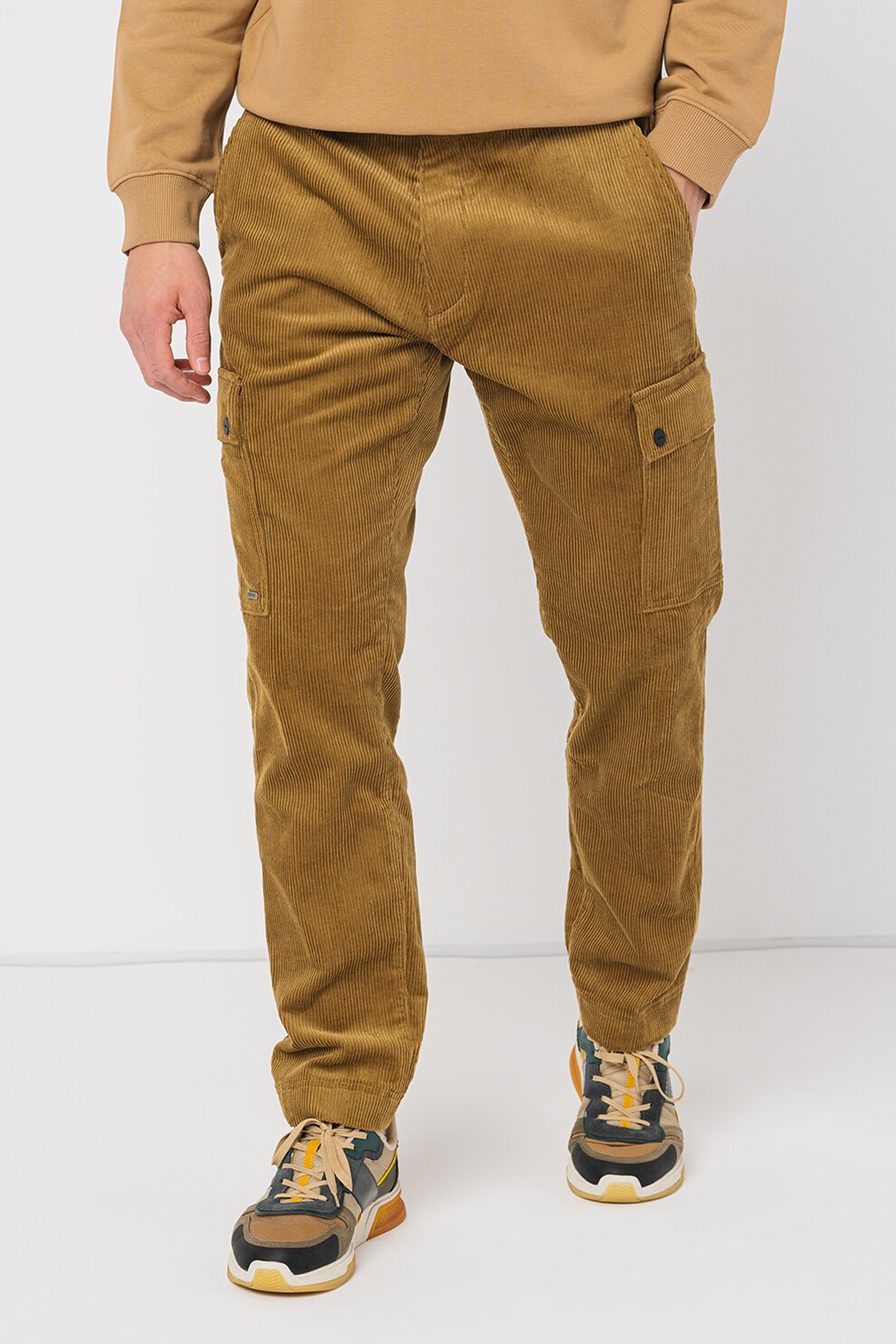 HUGO, Pantaloni cargo din reiat Glian, Kaki, 50 - eMAG.ro