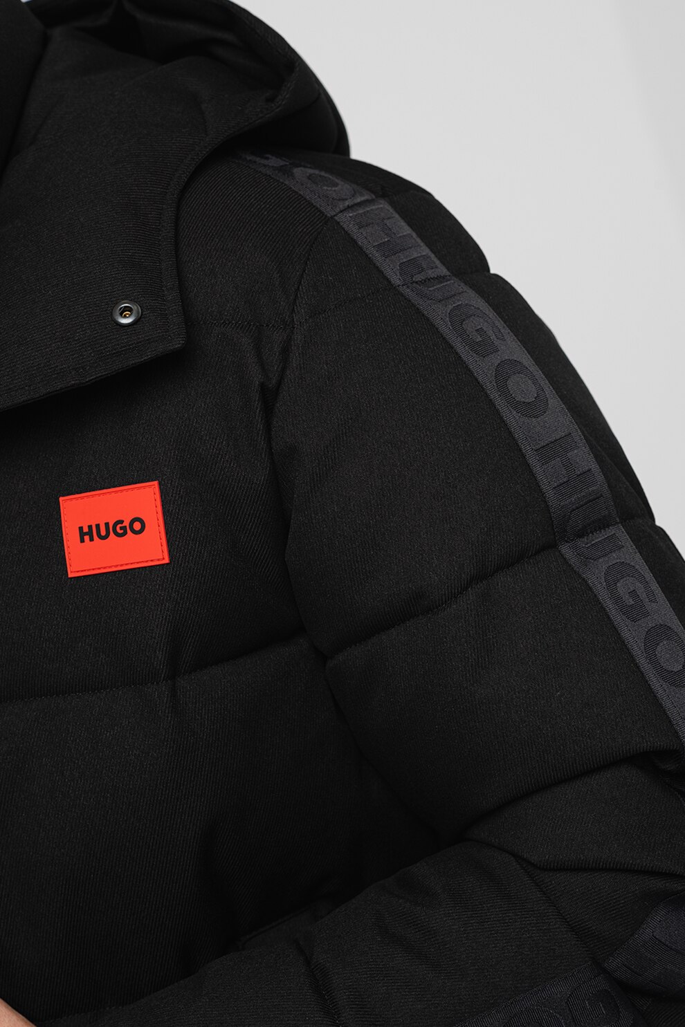 HUGO, Geaca cu fermoar si gluga, Negru, S - eMAG.ro