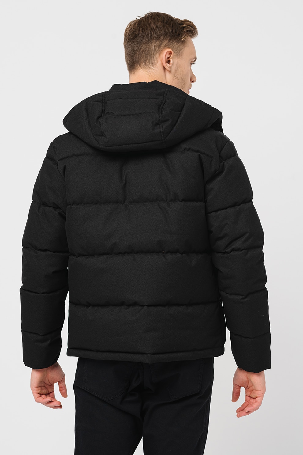 HUGO, Geaca cu fermoar si gluga, Negru, S - eMAG.ro