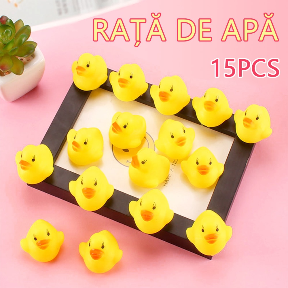 Set 15 ratuste, Cauciu, 4 cm, Galben - eMAG.ro