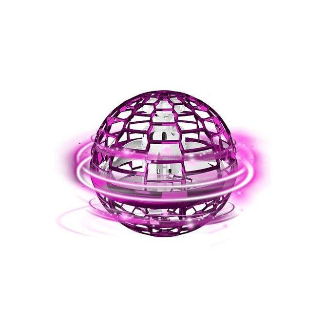 Mini drona tip minge Flying Ball, interactiva, efecte luminoase, cablu ...