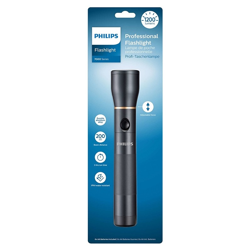 Lanterna Led Aluminiu 1200 Lumen 6 Aa Philips - eMAG.ro