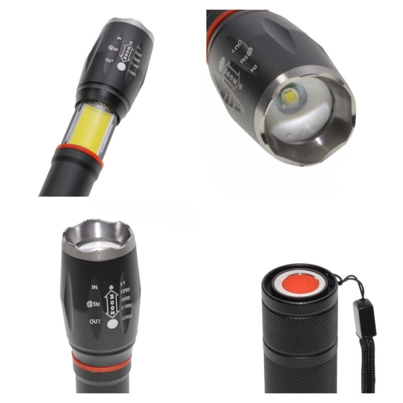 Lanterna de mana LED Dalbi, sursa XML-T6 Ultra-Bright, si un LED COB de 10W lateral, Aluminiu ...