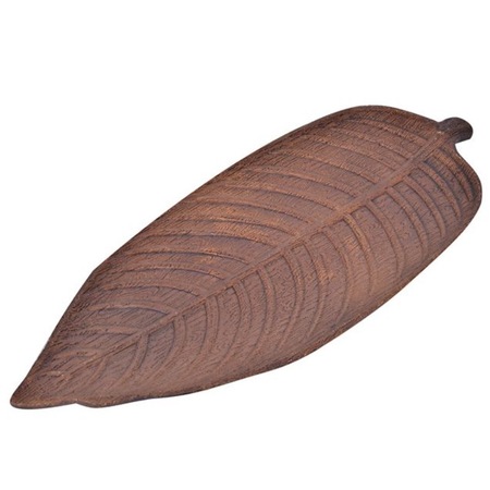 Platou servire model frunza, maro, lemn, 45,5x18 cm, M Deco - eMAG.ro