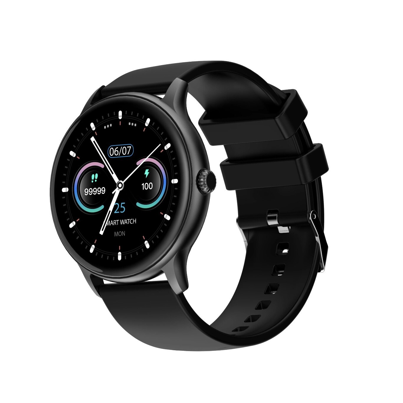 Ceas SmartWatch si Bratara Fitness 2 in1, Mundoval, Negru, Monitorizare ...