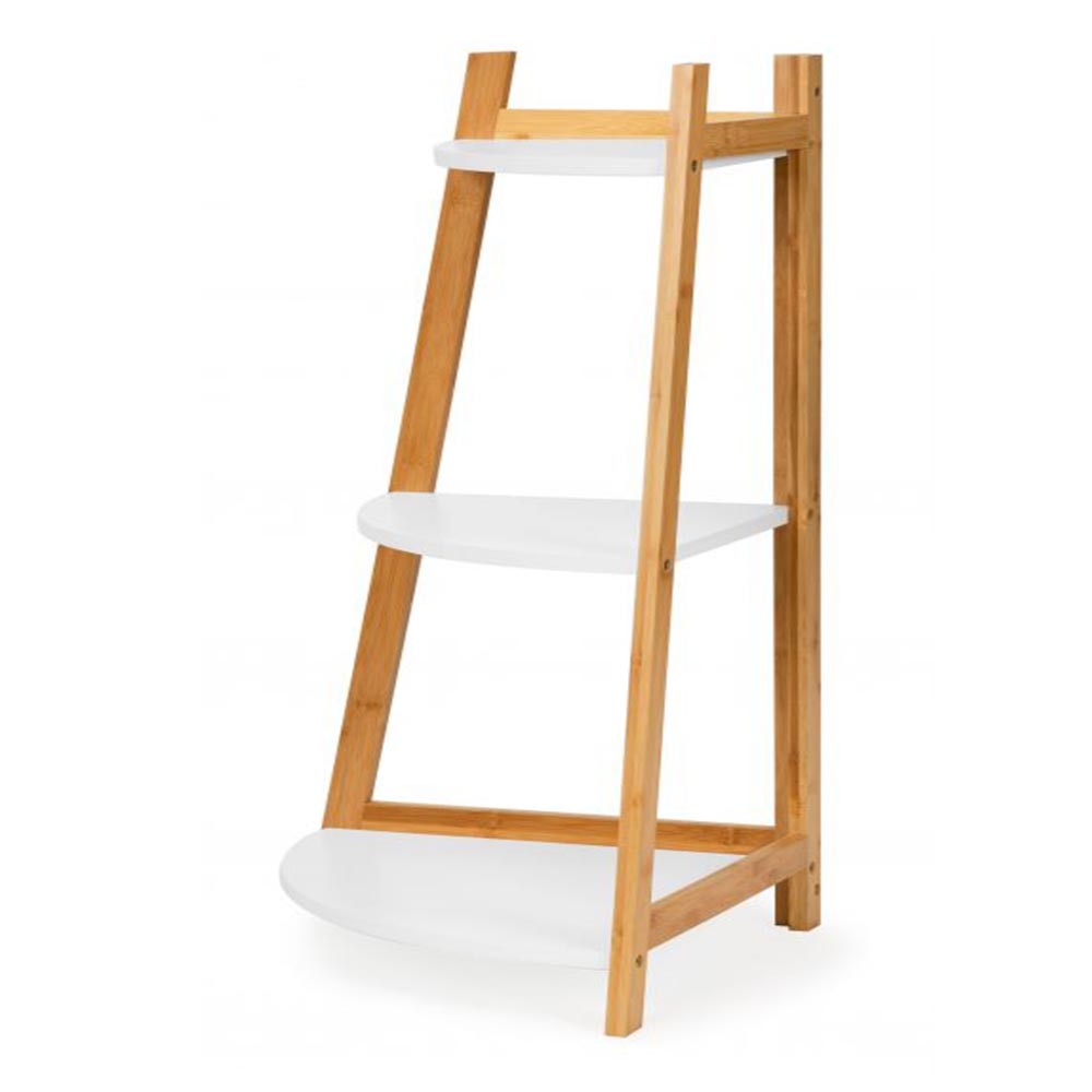 Raft din lemn, cu 3 polite, alb stejar, 84.5 x 40 x 56.5cm - eMAG.ro