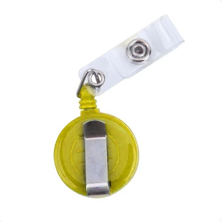 Snur Retractabil pentru Ecuson, cu clips, model Clasic, Galben, Vision - eMAG.ro