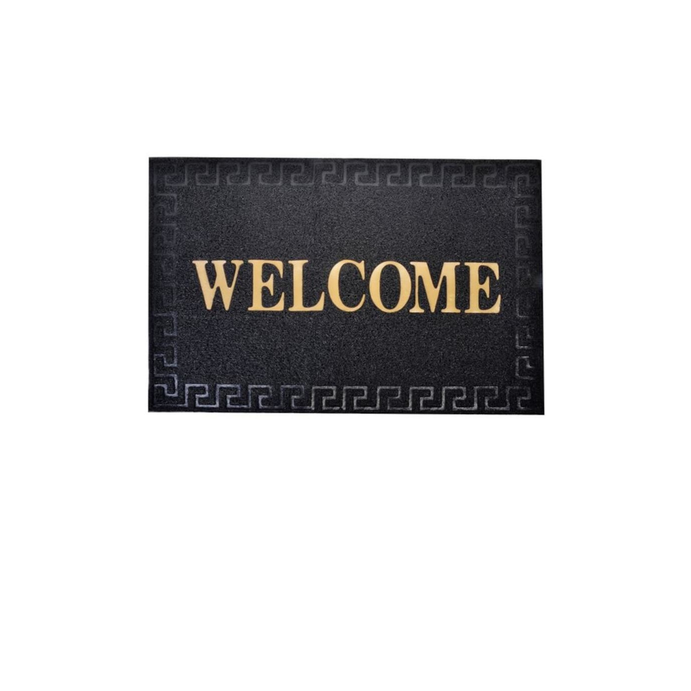 Covor intrare, Model Gold Welcome, negru cu auriu, 90 cm x 60 cm - eMAG.ro