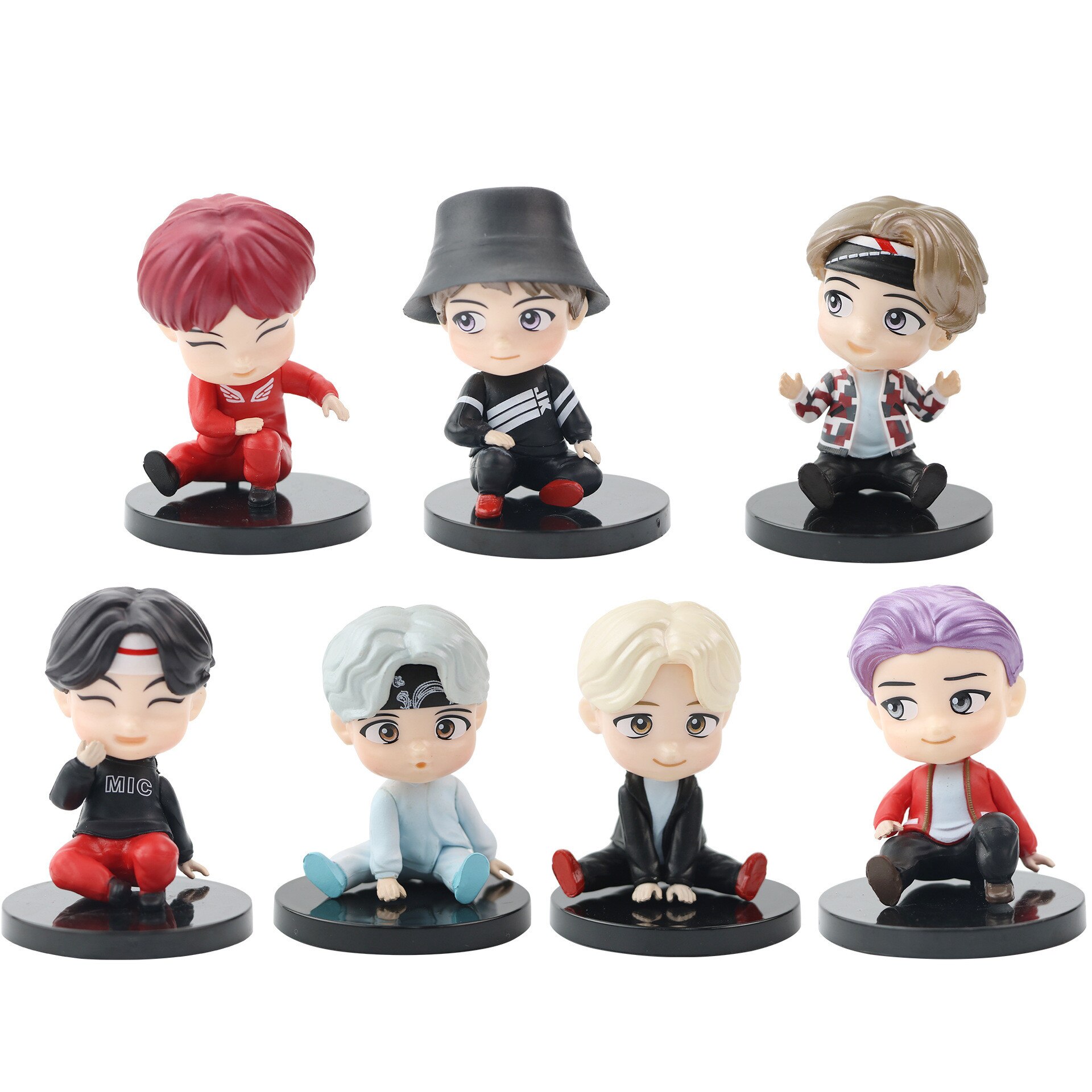 Set 7 figurine BTS, PVC, 8 cm, Multicolor - eMAG.ro
