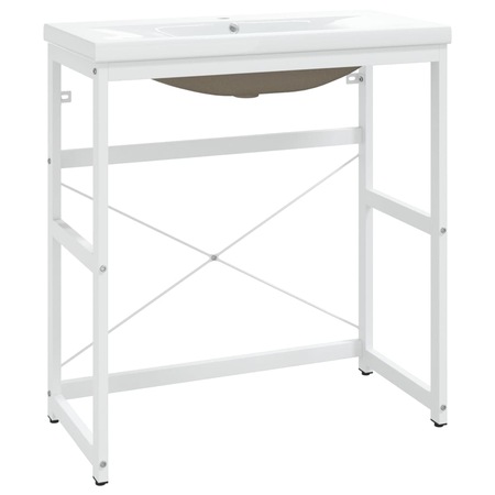 Cadru chiuveta de baie vidaXL, cu lavoar incorporat, alb, 79 x 38 x 83 ...