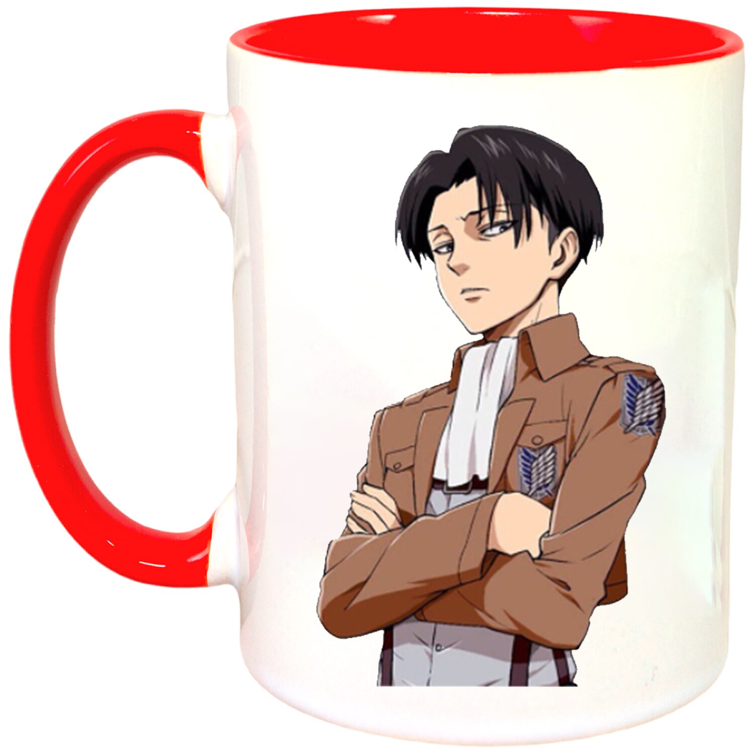 Cana personalizata cu interior colorat, rosu, Cana Attack on Titan ...