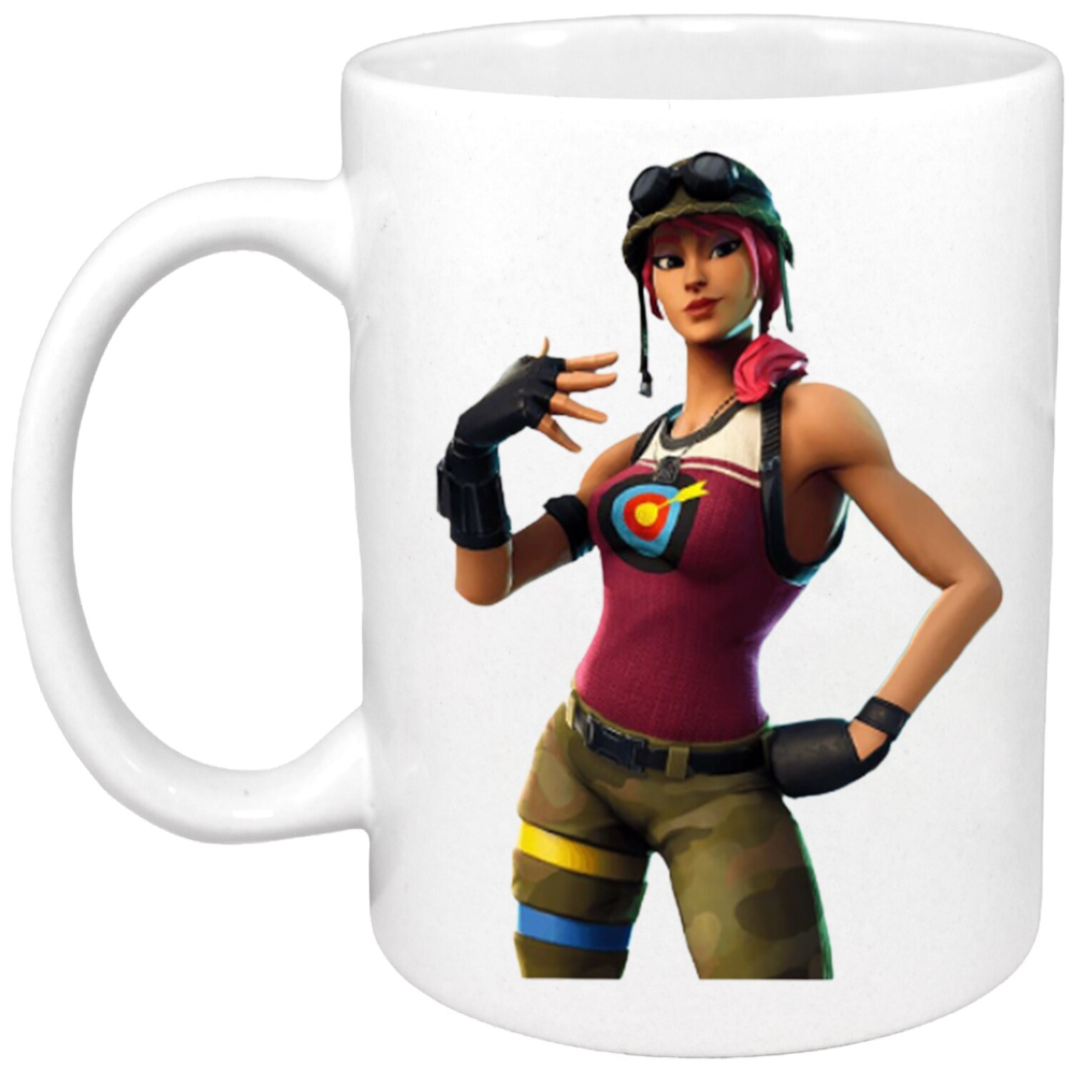 Cana personalizata cu interior colorat, alb, Cana Bullseye Fortnite ...