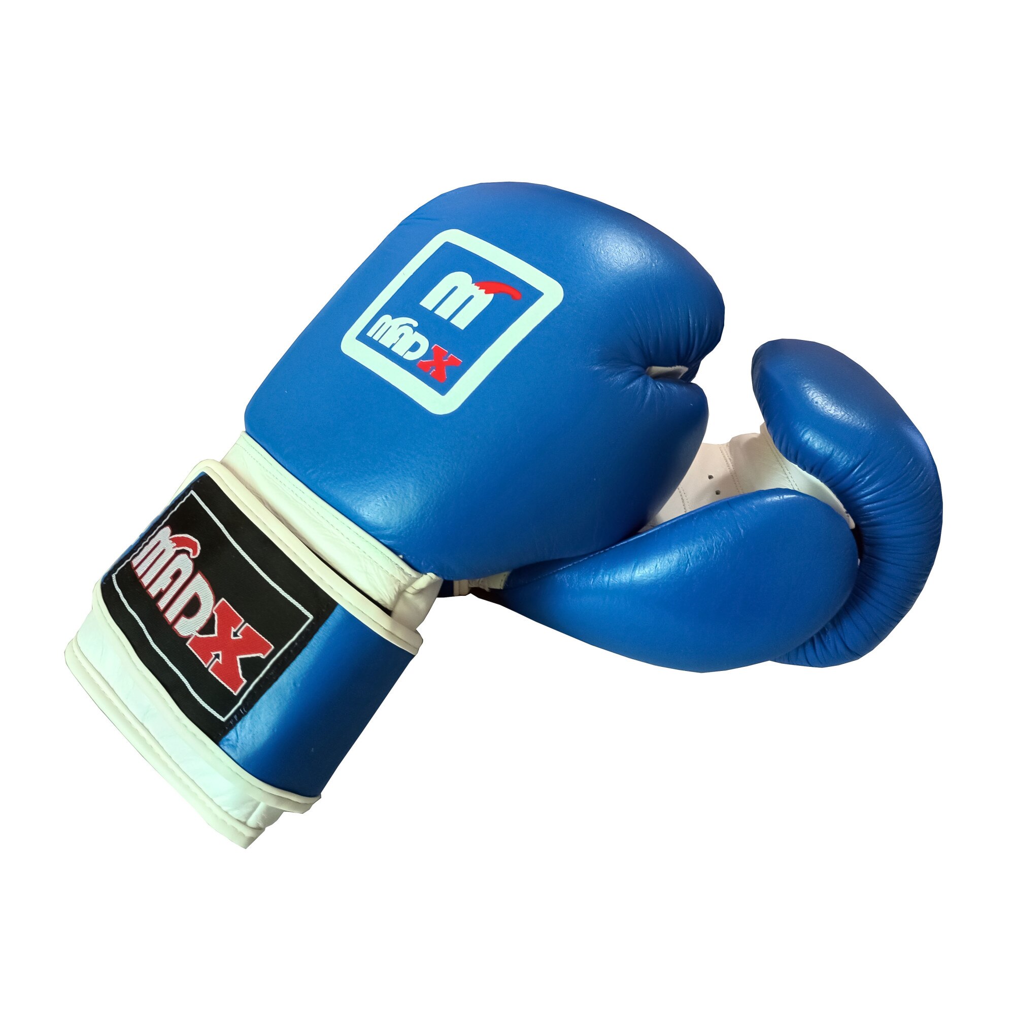 Manusi Box, manusi competitie, piele naturala, Albastru - eMAG.ro