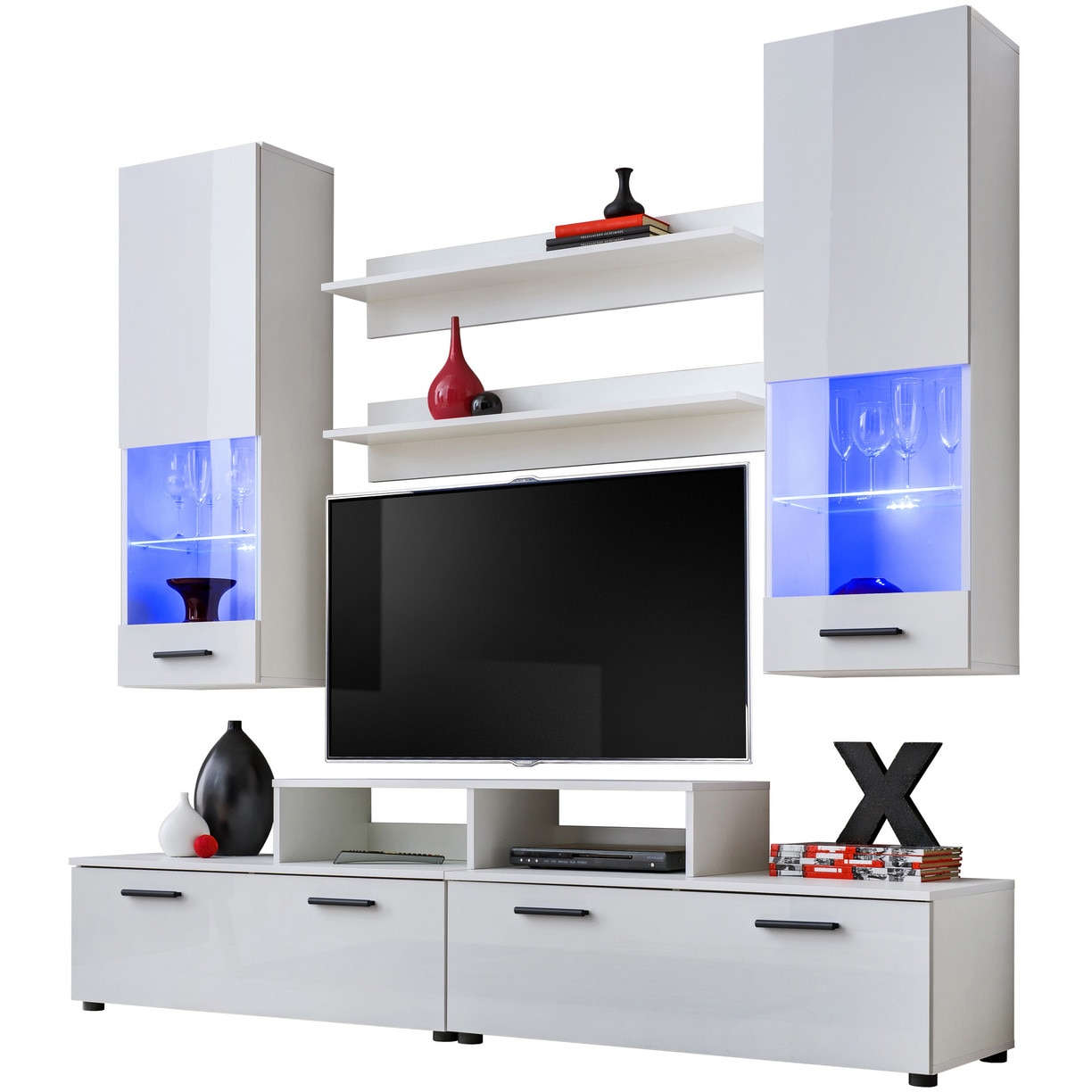 Set Mobila Living Alice, Extrem Furniture, PAL, 200 x 195 x 45 cm, Alb ...