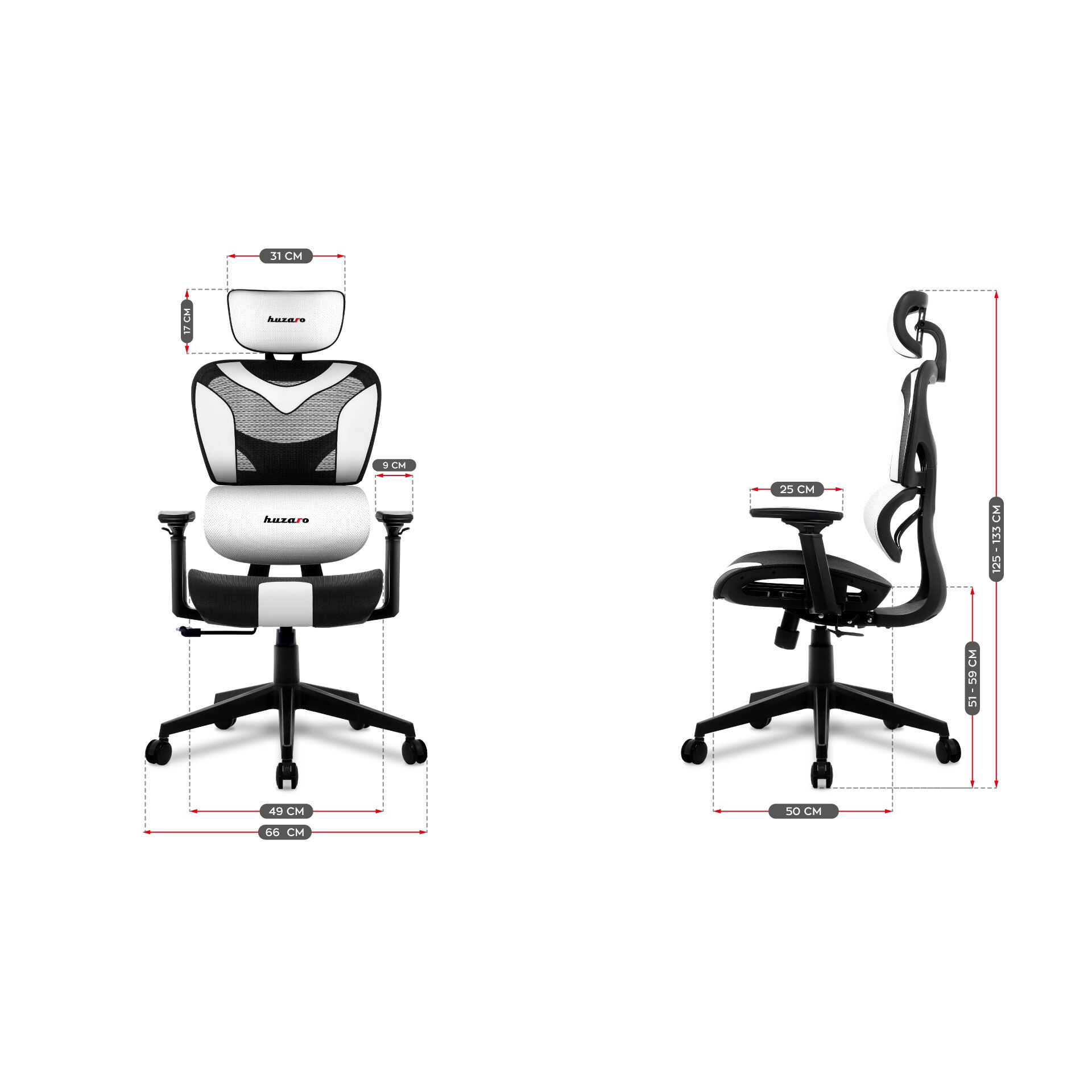 Scaun gaming Huzaro, Combat 8.0, Recliner, Scaun extensibil, Alb - eMAG.ro