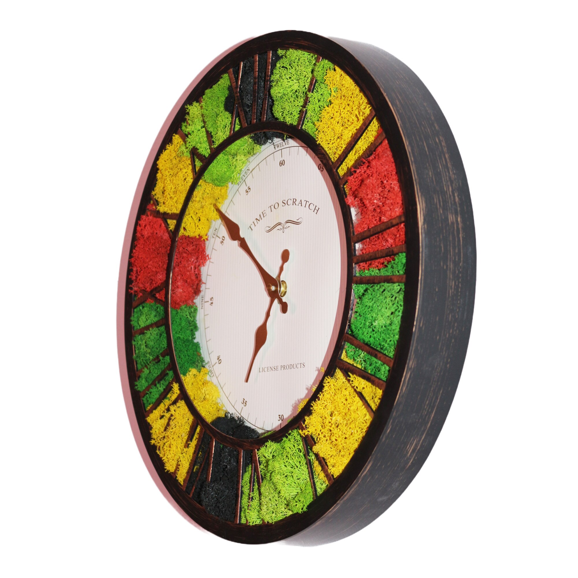 Ceas cu licheni, Handmade IM, Ø 40 cm - eMAG.ro